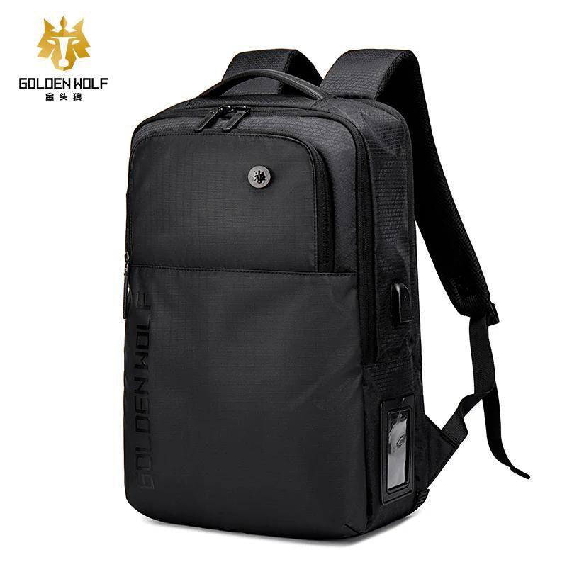 Arctic Hunter Golden Wolf Laptop Backpack GB00399 - USB & Water-Resistant